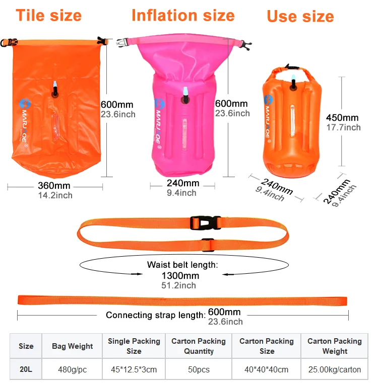20l Custom Buoyancy 10kgs Air Buoy Dry Bag Waterproof Swim Float ...