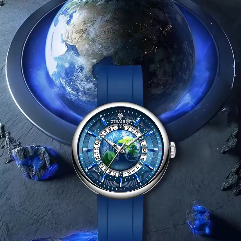 Fashion Earth World Map Watch Leather Sport Wrist Watches Alloy ...