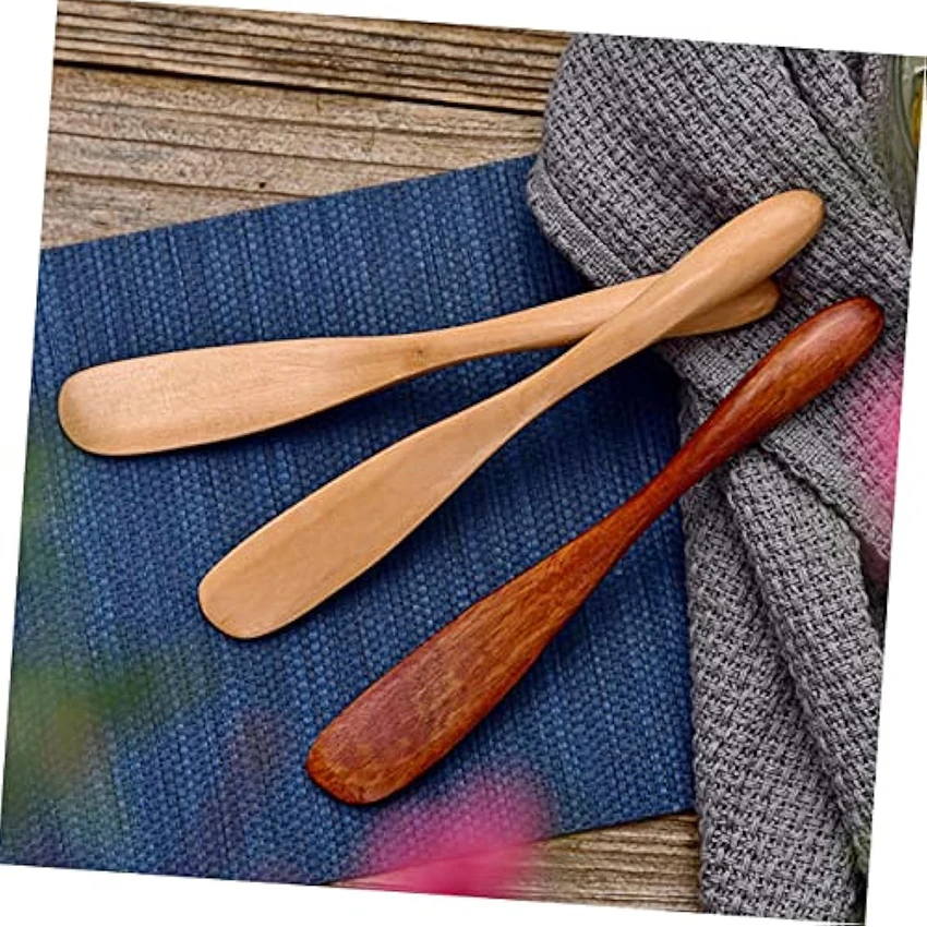 Japanese Natural Solid Wooden Butter Spatula Cream Cheese Jam Knife ...