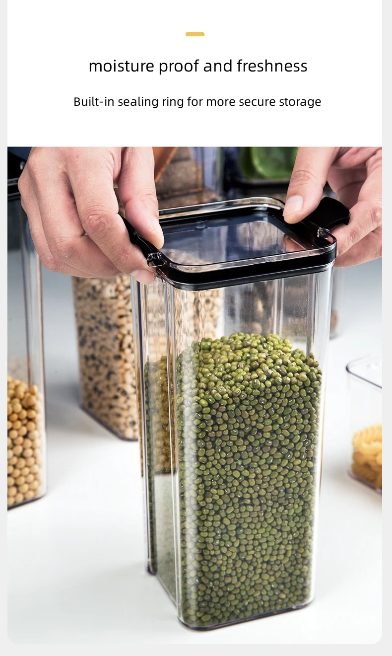 Large Air Tight Kitchen Container Plastic Empty Food Storage Containers ...