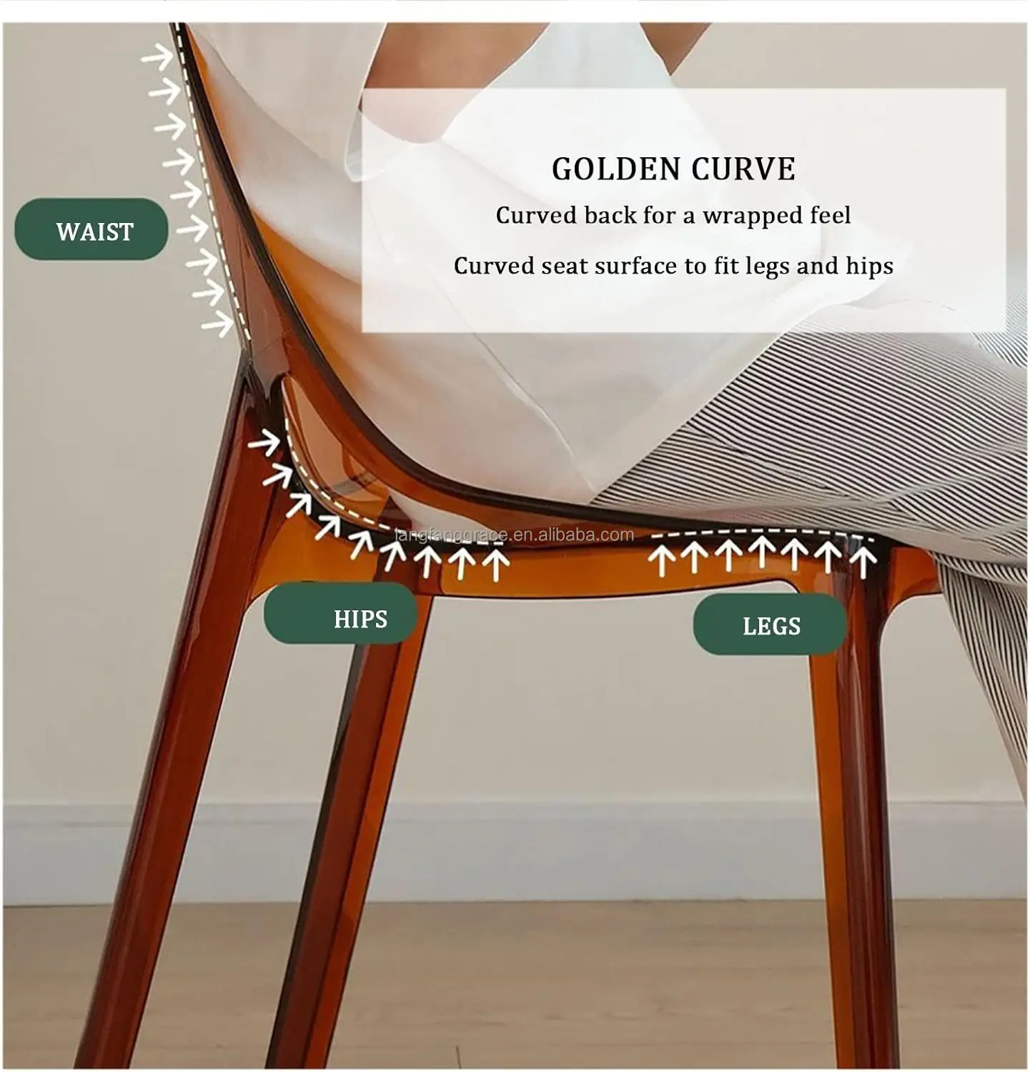 Mint Green Transparent Ghost Chair - Stylish Armless Acrylic Dining ...