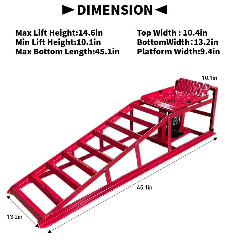 5 Ton Hydraulic Car Ramp with Reinforced Steel Frame for Heavy-Duty ...