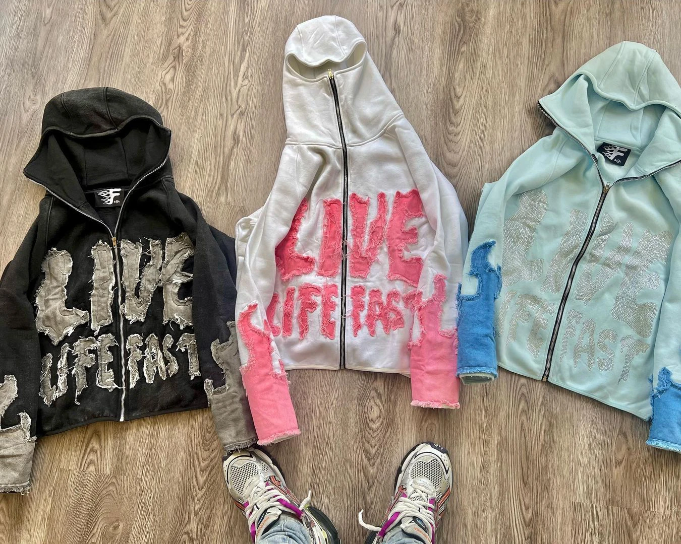 Shop Custom Men’s Acid Wash Hoodies with Distressed Patches