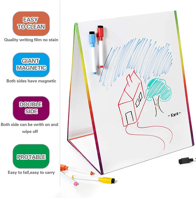 Magnetic Dry Erase Tableau Blanc Triangle Whiteboard Kids Foldable ...