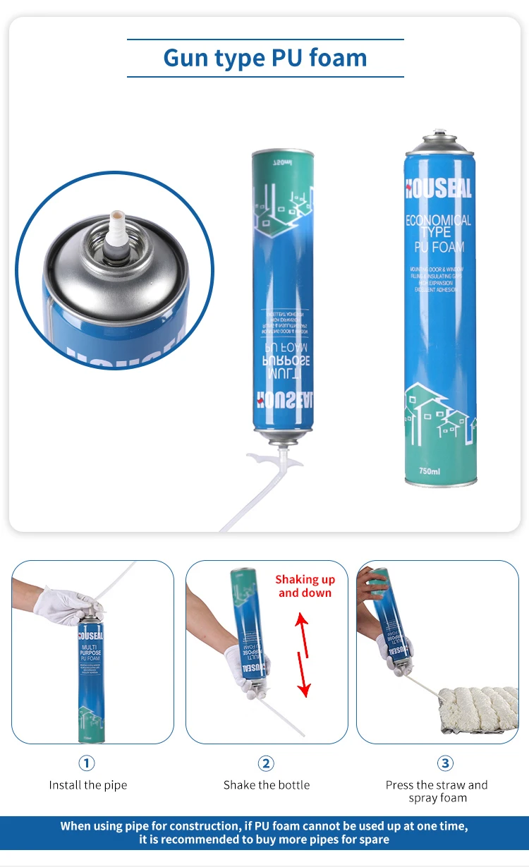 750ml PU Foam Liquid - Expanding Polyurethane Adhesive