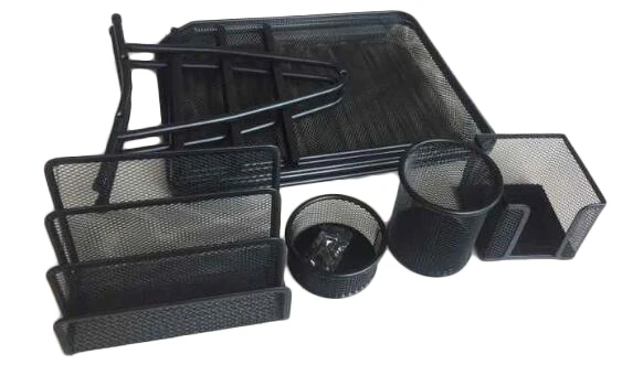 5 Piece Desk Organizer Set - Durable Metal Office Essentials