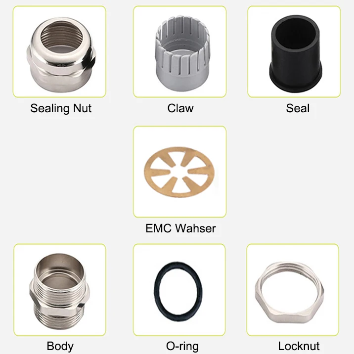 Emc Cable Gland For 20-25mm Dia M40 Thread Brass Nickel Plated - Buy ...