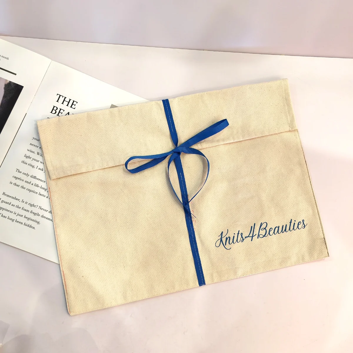 Custom Logo Printed Cotton Canvas Envelope Dust Pouch for Cloth Handbag ...