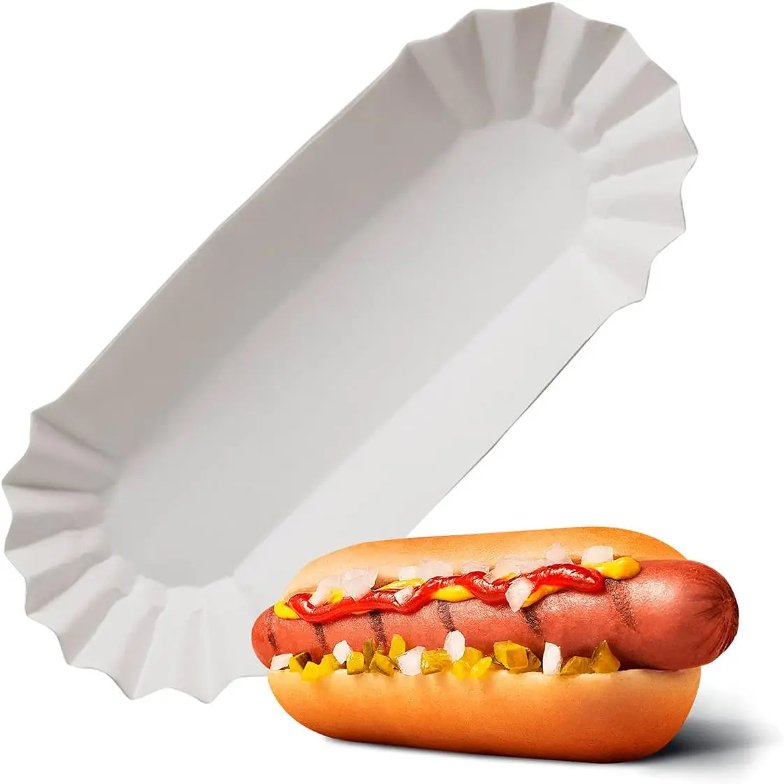 Hot Dog Tray Dish Set Paper Food Boats Corn Dogs Wrappers Holders ...