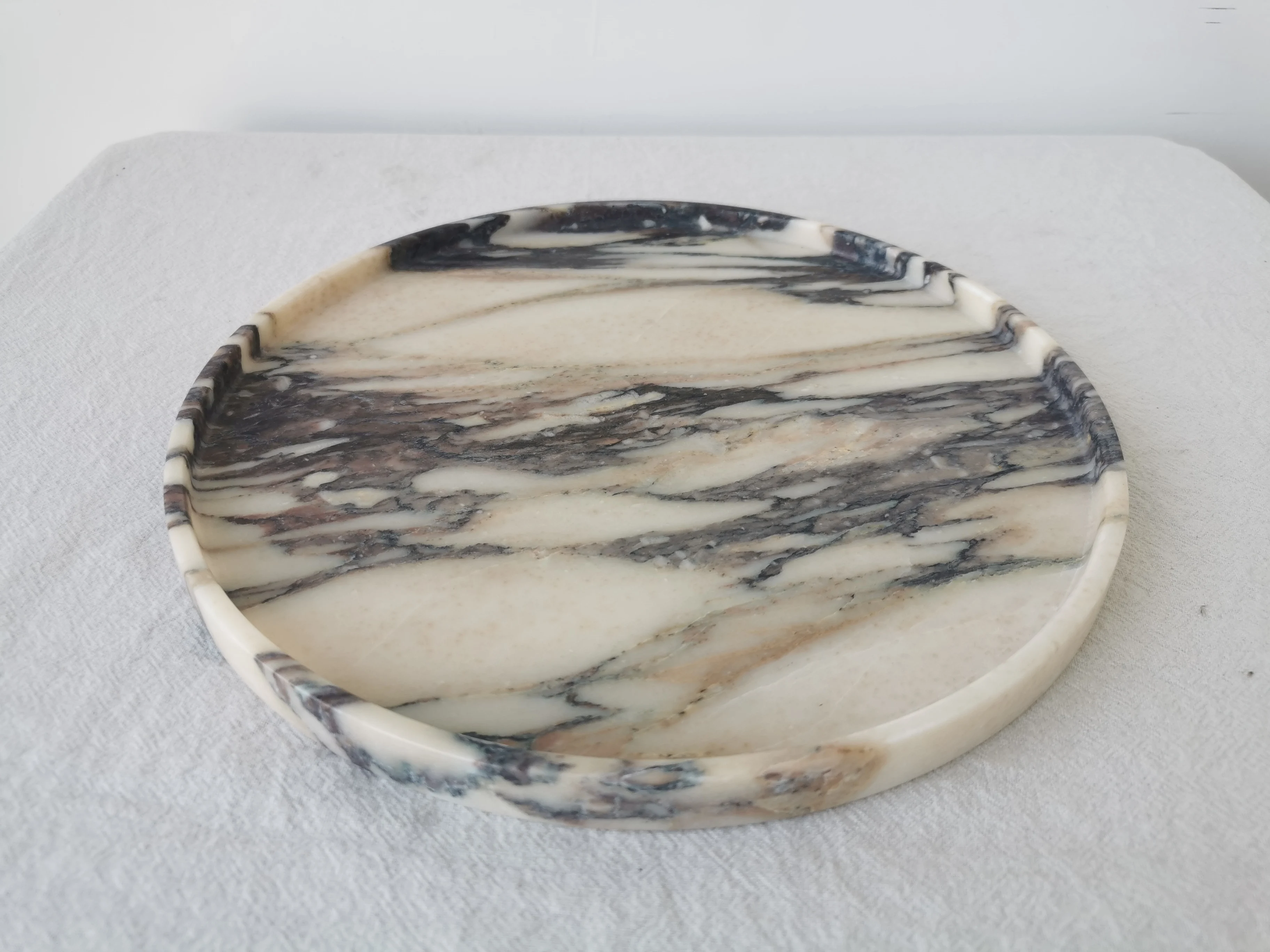 Customized Natural Marble Round Tray Room Decorations Home Decorations ...