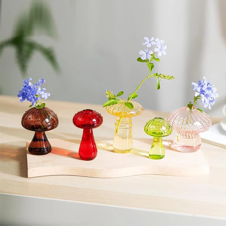 Mushroom Glass Lovely Transparent Vase Crafts Scandinavian Crystal Vase ... Mushroom Glass Lovely Transparent Vase Crafts Scandinavian Crystal Vase ...