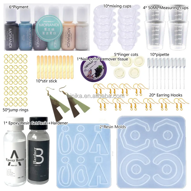 Hot Selling Resin Epoxy Starter Silicone Mold Kit Bundle Complet For ...