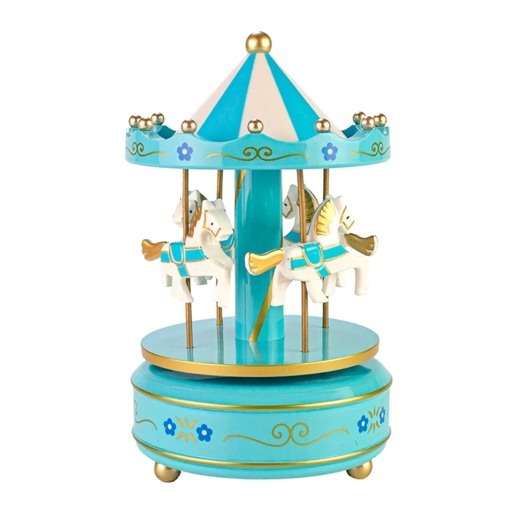 Plastic Carousel Horse Music Box - Rotating Design, 120S Melody, Custom ...