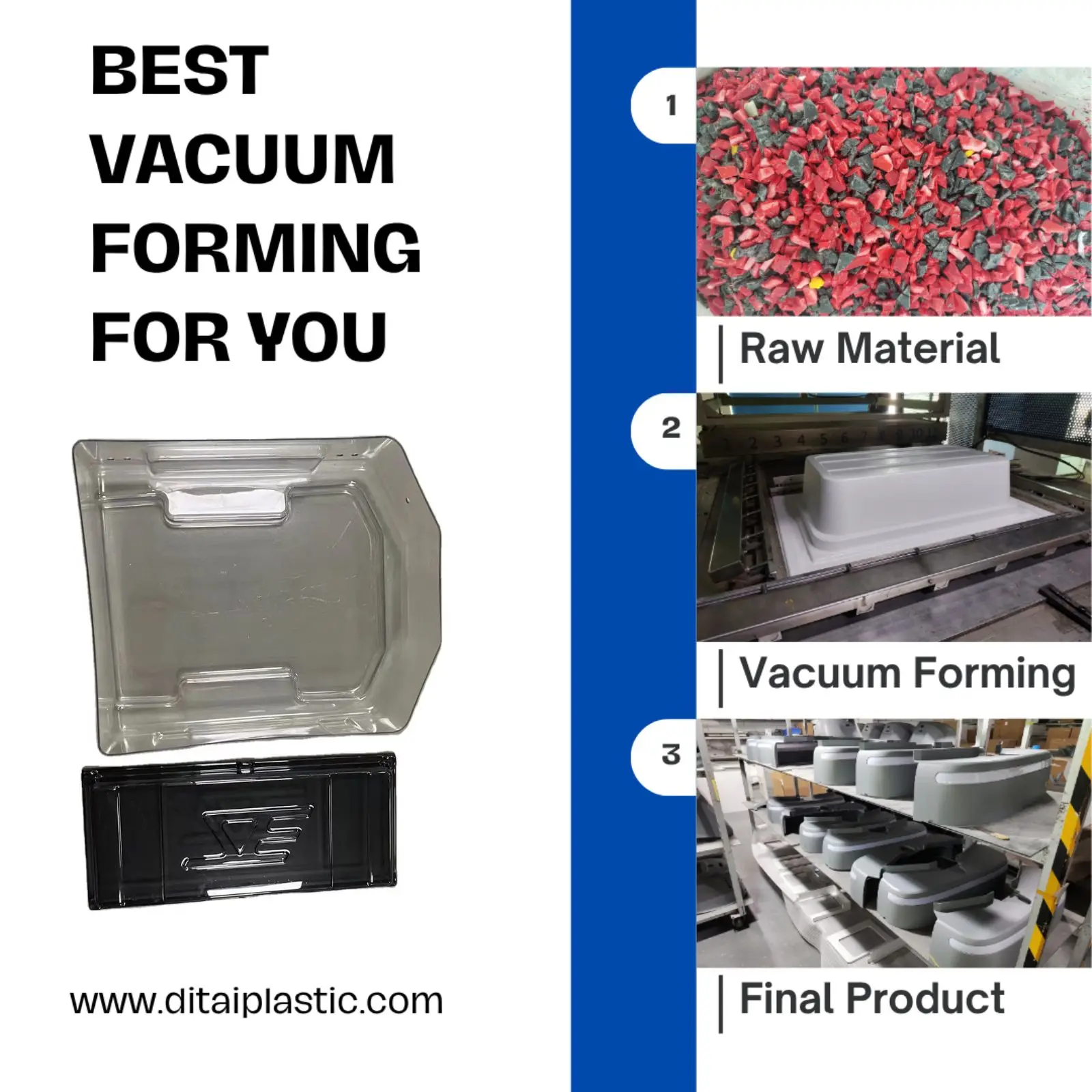 Clear Durable Plastic Pallets Transparent Material Trays Vacuum Formed ...