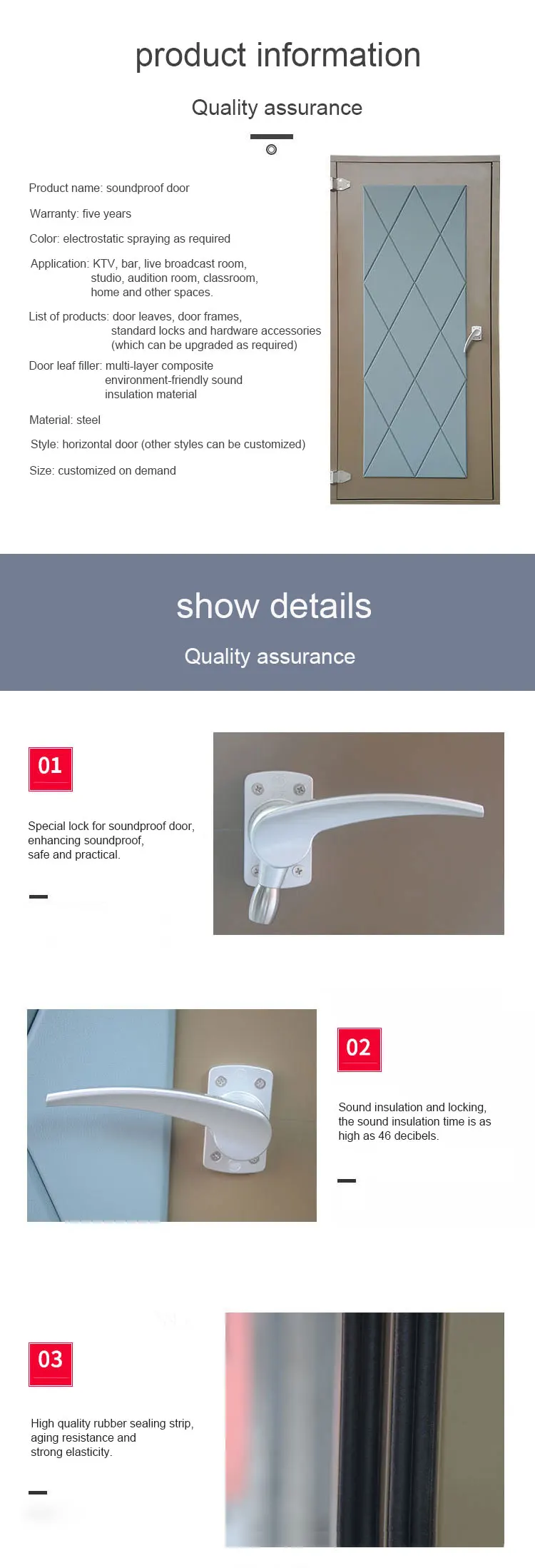 Studio Observation Door with Double Glazed Acoustic Glass| Alibaba.com