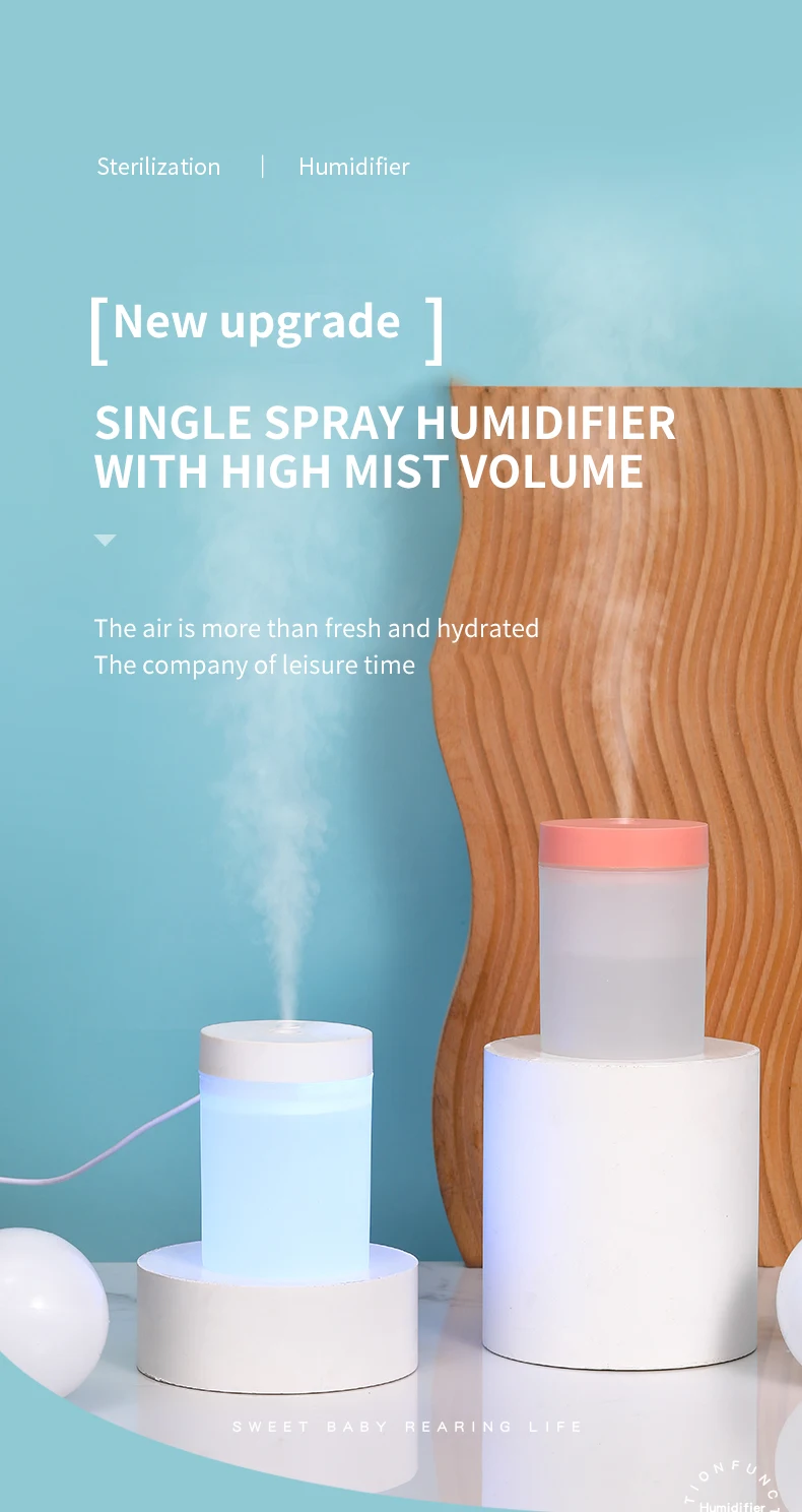 Portable Mini Ultrasonic Humidifier Colorful Cool Mist Air Device With ...