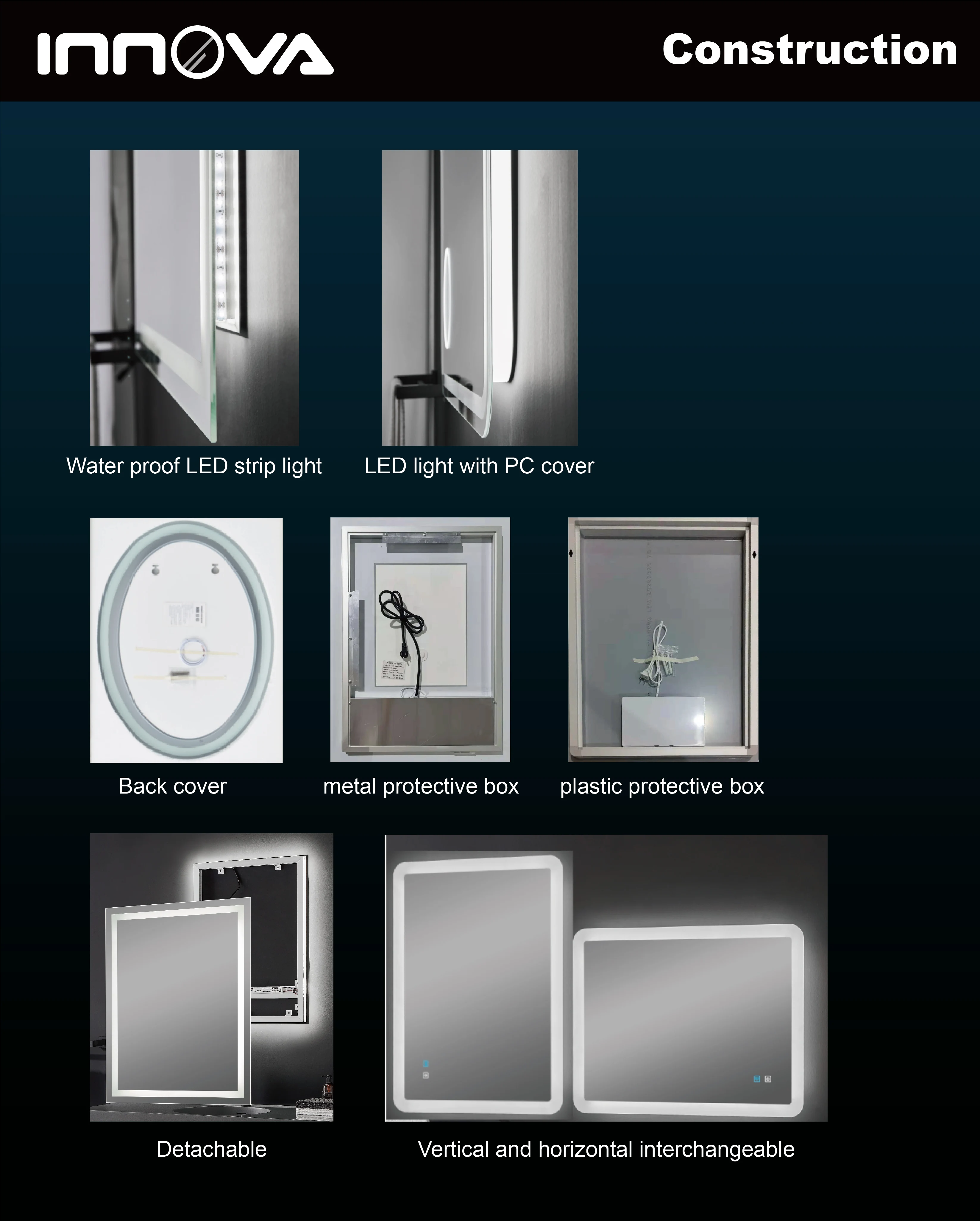 Customized Frame Illuminated Led Lighted Wall Mounted Mirror Defogger ...