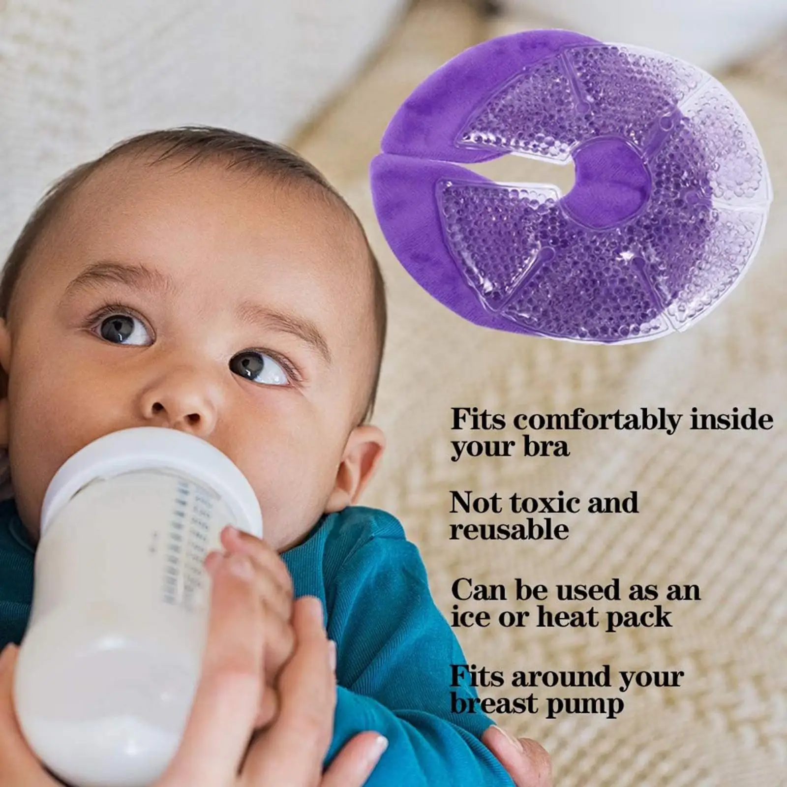 Reusable Skin Friendly Nipple Breast Cooling Pads Hot Cold Breast Pad