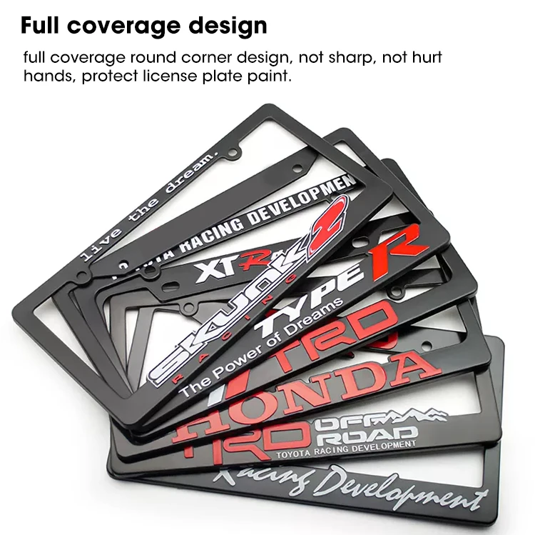 USA Custom Plastic JDM License Plate Frame - Black Stock