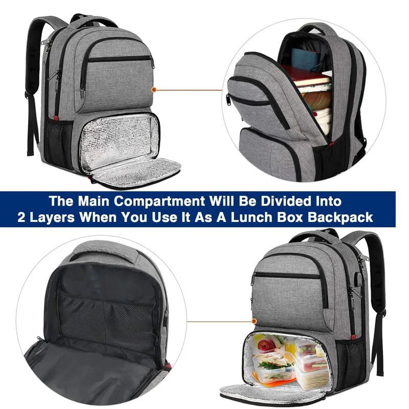 Large Multi Functional Laptop Cooler Backpack For Meal Box With Usb ...