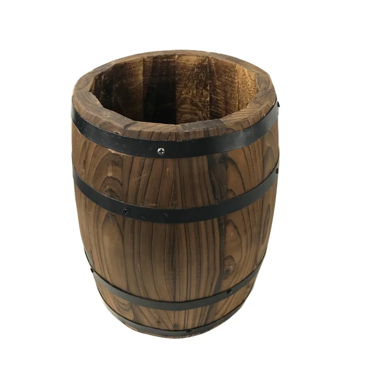 Retro Wooden Barrel Display for Bar Use - Elegant Decorative Drums ...