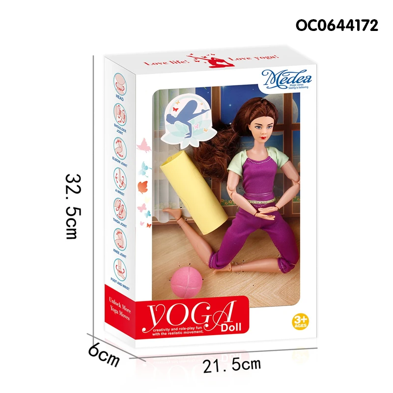 21 Movable Joints Girls Doll Yoga Toys Set 2022 With Ball Mat - Buy ...