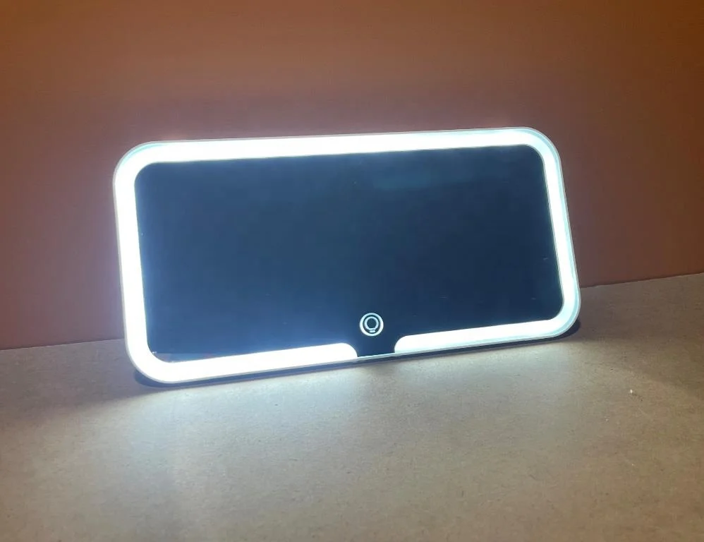 Vanity Mirror Led Light Rechargeable Car Cosmetic Mirror Touchscreen ...