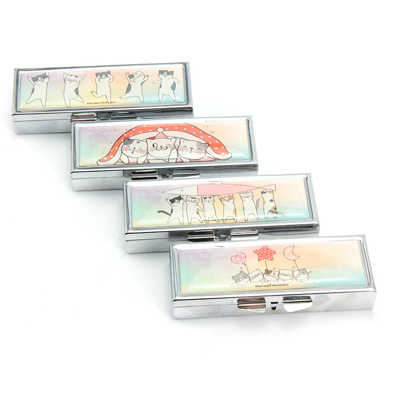 Custom LOGO Oval Blank Compact Pocket Pill Box Metal Pill case Medicine ...