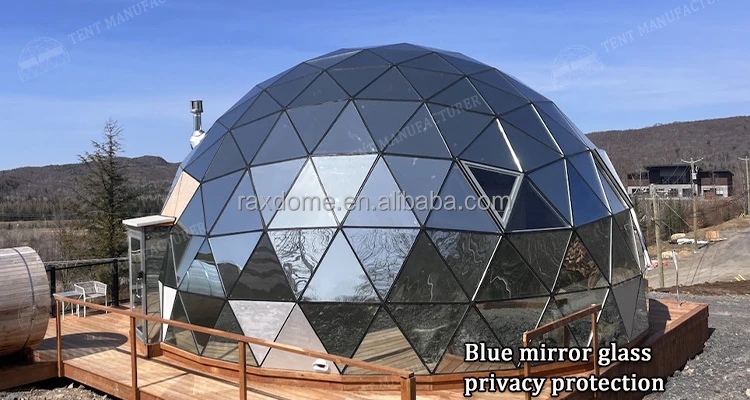 Glamping Geo Dome Glass Igloo Dome Tent with Mirror Hollow Tempered ...