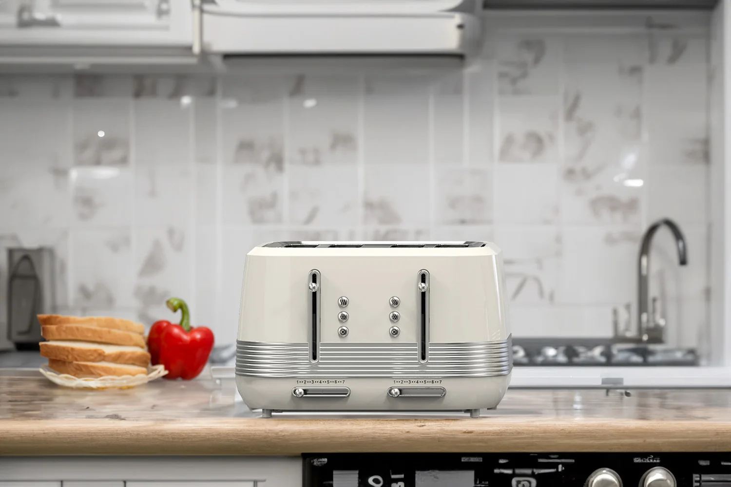 Electric Toaster Vertical Kitchen Custom Logo Retro Hotel Cordless Pop ...