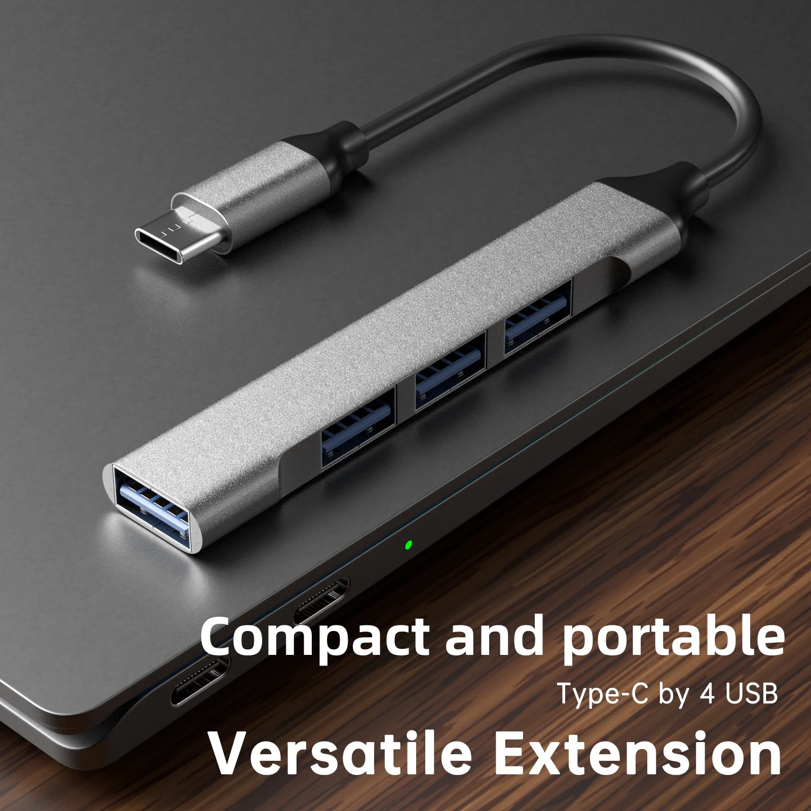 4-in-1 Slim USB C Hub Adapter Stable HD Transmission with USB 3.0 for ...