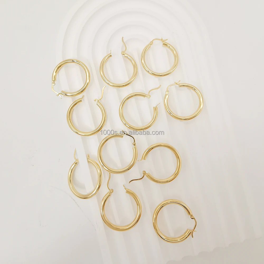 New Arrival Hoop Earring AU585 14K Real Gold Hoop Popular Hot Selling Earrings Fine Jewelry ...