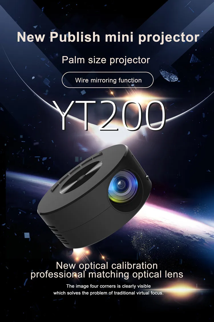Reliable Quality YT200 Wired Projector - Perfect for Home & Office ...