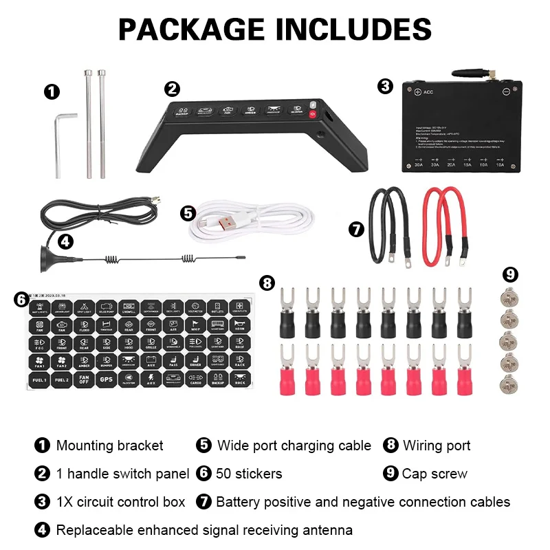 Aluminum 720W Grab Handle Switch Panel Wireless 6 Gangs Switch Panel ...