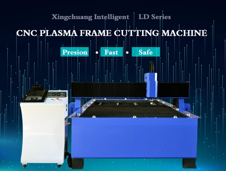 Cnc Plasma Frame Table Cutting Machine Steel Iron Aluminum Metal Plate 120a 160a 200a Power ...