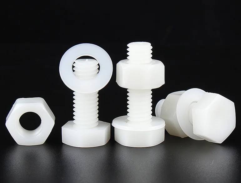 Din933 & Din934 Nylon Bolt And Nylon Nut M3-m12 Plastic Bolts And Nuts With Low Price Plastic ...