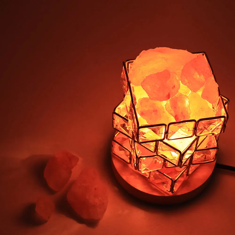 Himalayan Salt Lamp Natural Salt Crystal Chunks In Acrylic Diamond ...