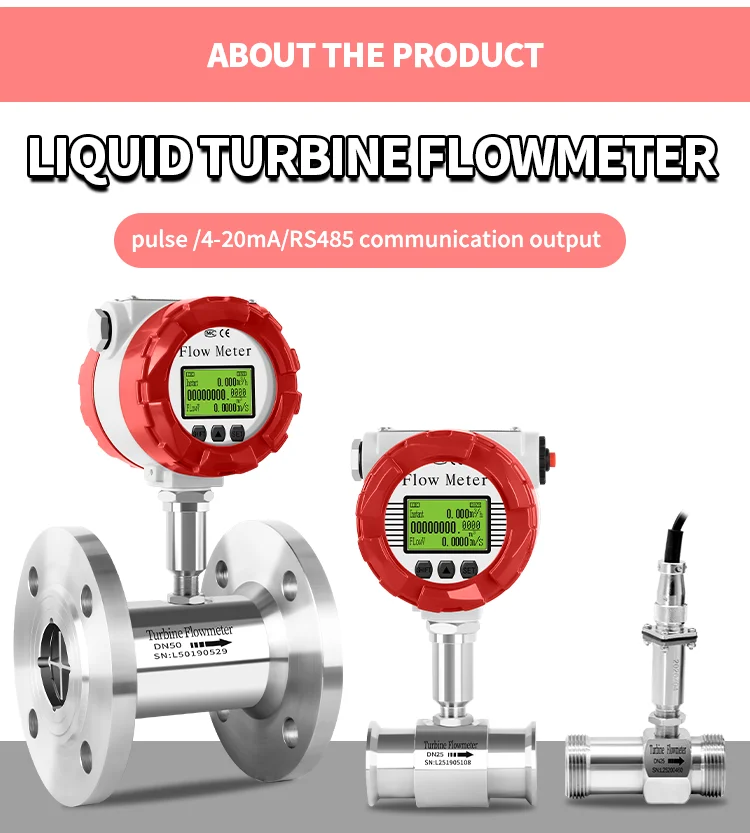 Lwgy Liquid Turbine Flow Meter Rotor Sensor Diesel Gasoline Palm Oil Lube 4-20ma Flow ...