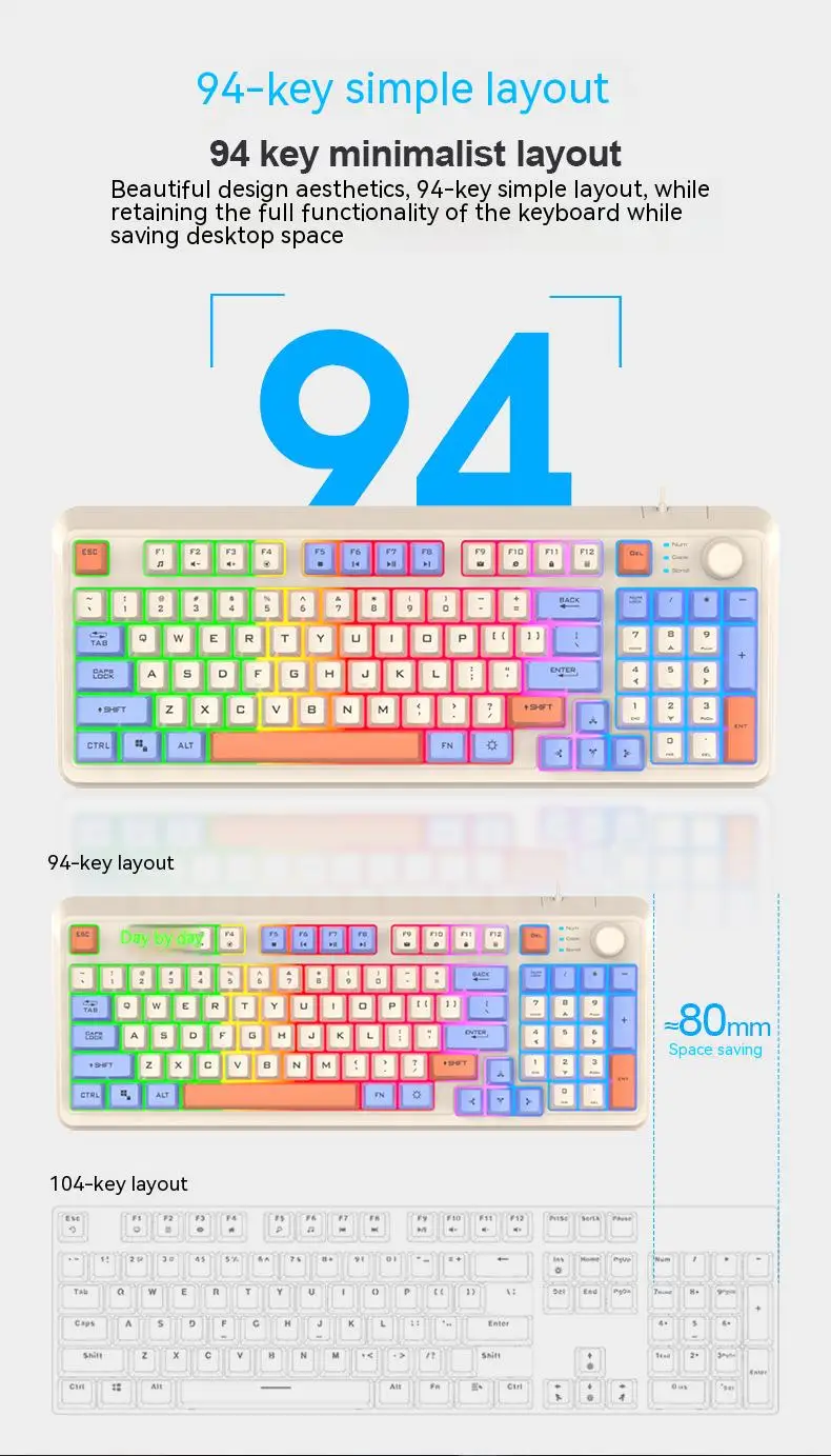 XUNFOX K82 Wired Mechanical Keyboard with RGB Backlit | Ideal for ...