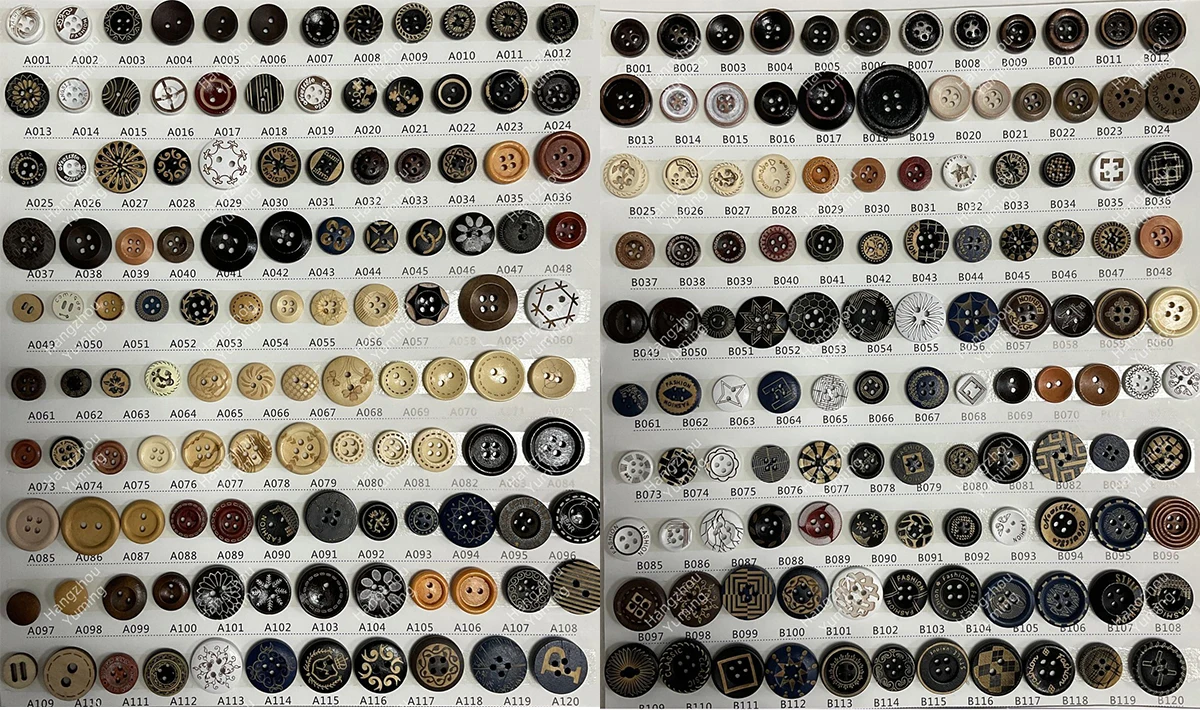 Custom Logo 4 Holes Wood Buttons Natural Round Wooden Buttons For ...