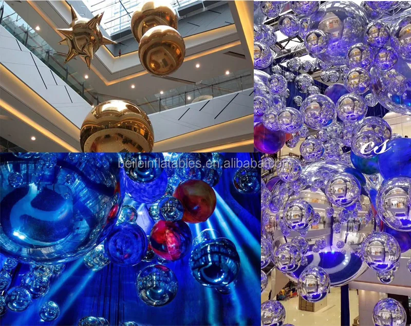 Outdoor Event/Gold/Silver Giant PVC Inflatable Mirror Ball Hanging ...