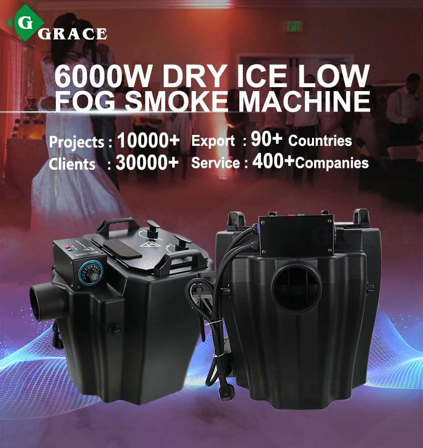 Igracelite 6000w Dry Ice Low Fog Machine Stage Effect Light Smoke Fog ...