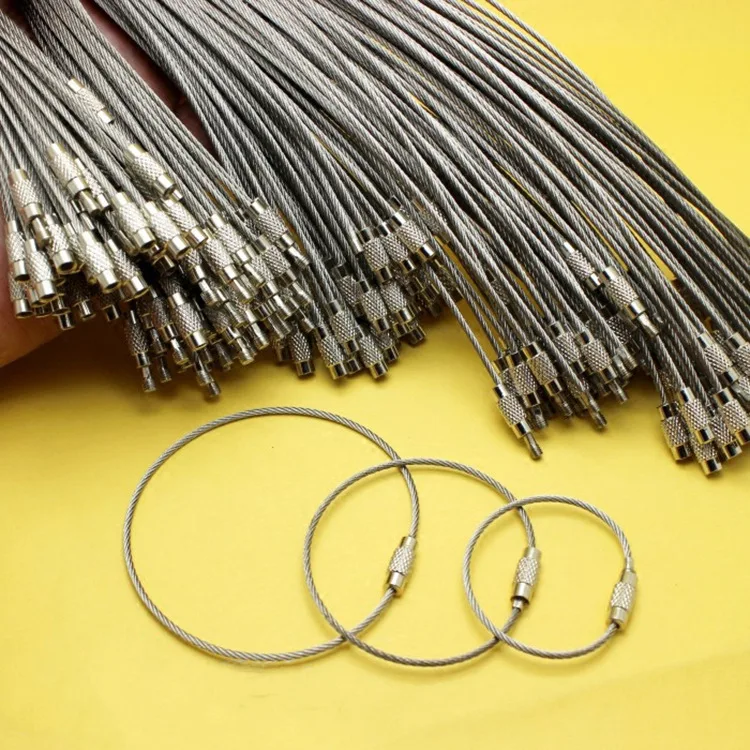 Stainless Steel Cable Wire Rope Key Rings - Durable & Versatile
