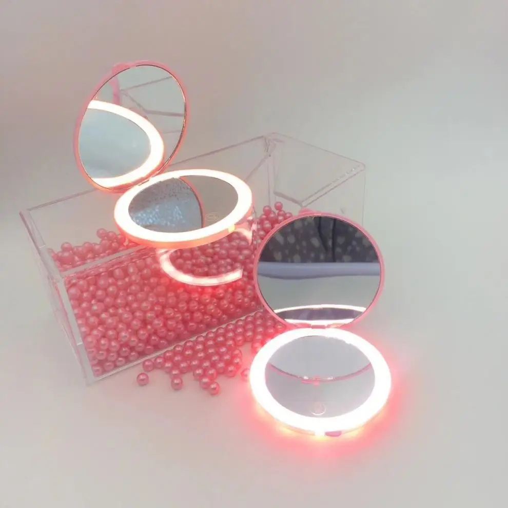 Cosmetic Make Up Led Pocket Mirror Mini Wholesale Small Fold Portable ...