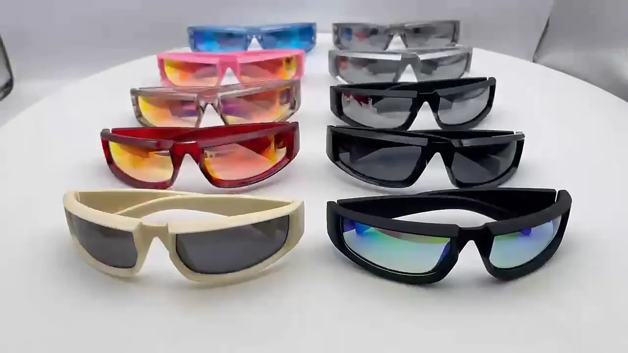 Cyber Sunglasses Y2K Futuristic Wrap Around Sunglasses - Silver Chrome ...