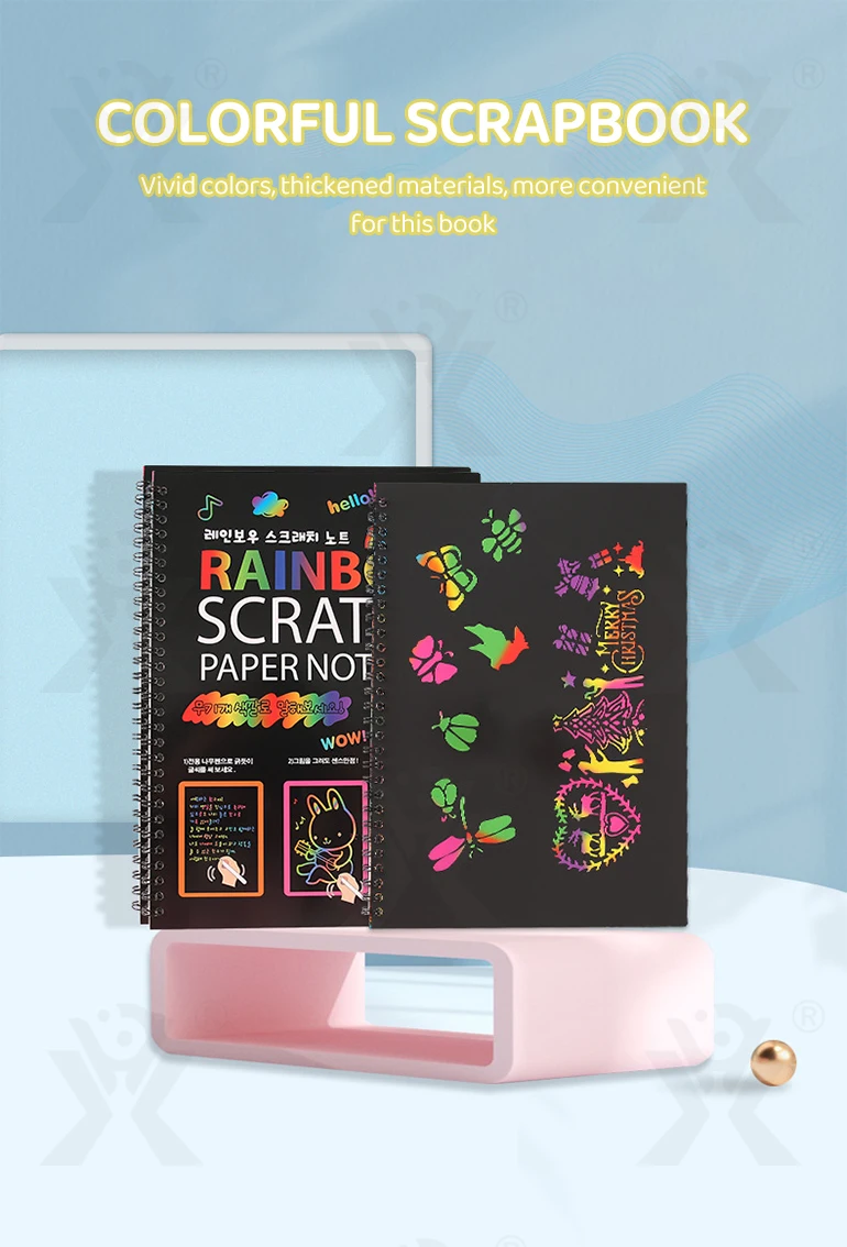 Chengji Customized Black Printing rainbow Scratch Paper Book Art ...