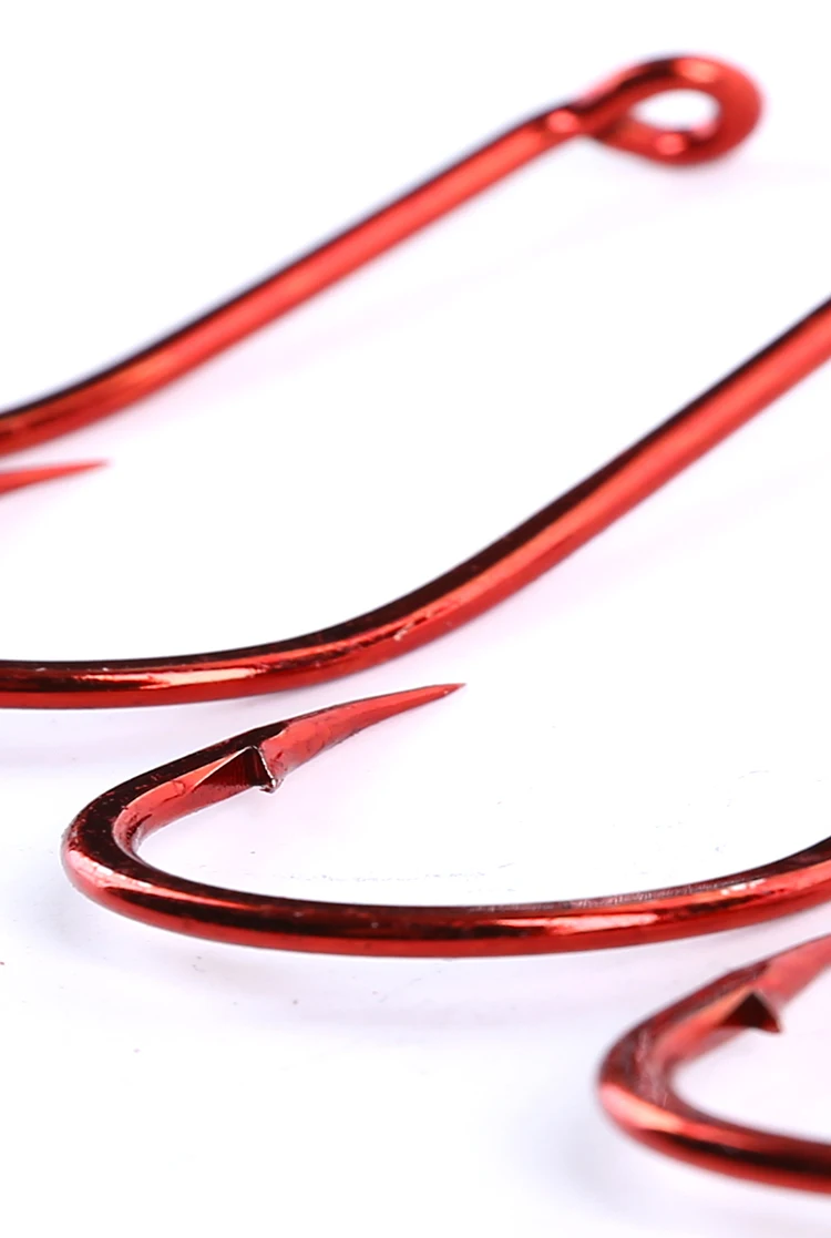 Mustad 92554 Eagle-billed Red Fish Barbed Hook High Carbon Steel ...