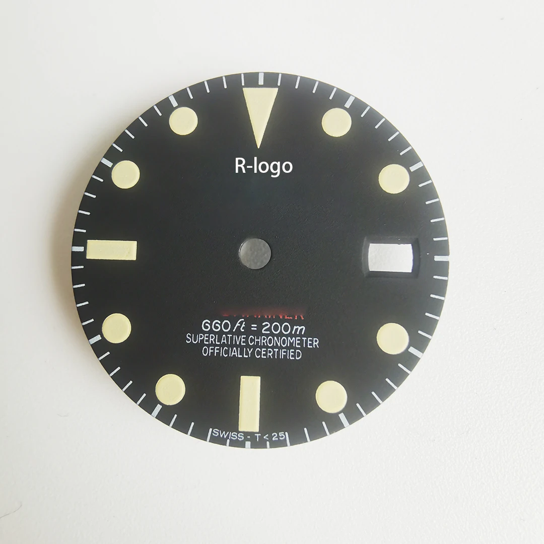 26MM Vintage Matte Watch Dial - Black Gold for 8215, 2813, 2836, 2824 ...