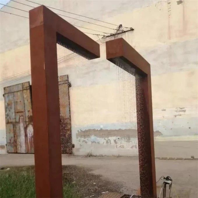 Elegant Corten Steel Garden Rain Shower Fountain - Decorative Outdoor ...