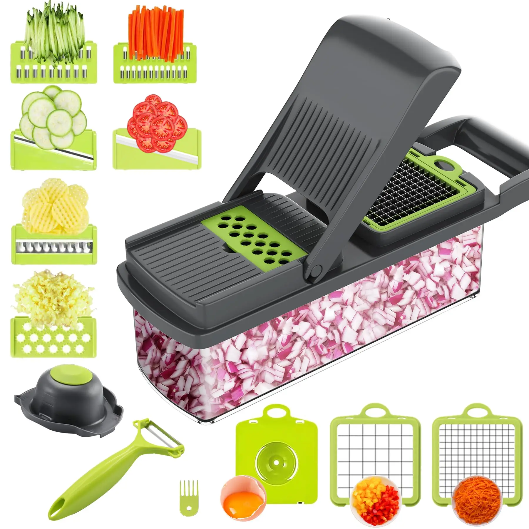 Manual Hand Fruits And Vegetable Cutter All In One 14 In 1 Vegetable ...